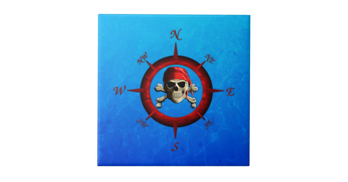 Pirate Compass Rose Tile | Zazzle.co.nz