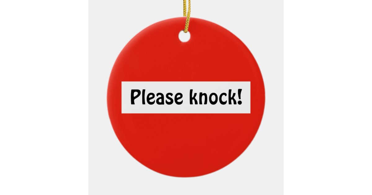 Please knock no entry traffic sign ornament | Zazzle.co.nz