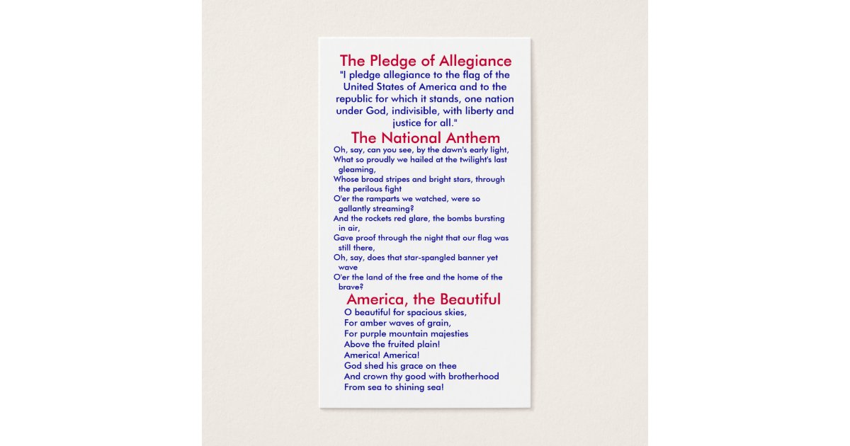 Pledge of Allegiance/National Anthem/America, ... | Zazzle.co.nz