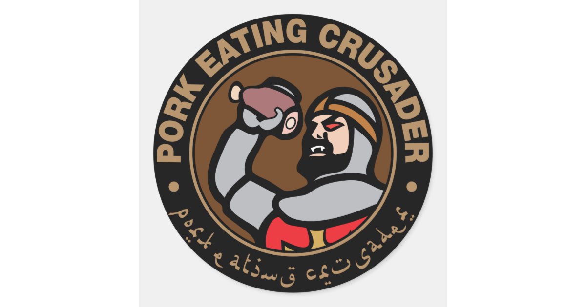 Pork Eating Crusader Classic Round Sticker | Zazzle.co.nz