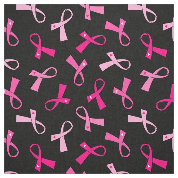 Pink Awareness Ribbon Breast Cancer Angel Material Fabric | Zazzle.co.nz