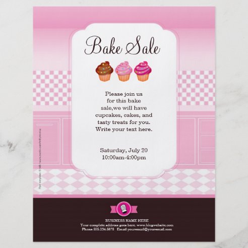 Cake Sale Flyers | Zazzle.co.nz