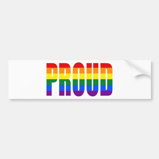 PROUD (Rainbow) Bumper Sticker | Zazzle.co.nz