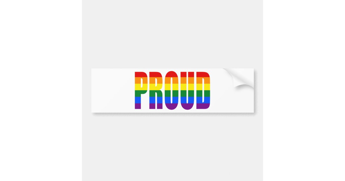 PROUD (Rainbow) Bumper Sticker | Zazzle.co.nz