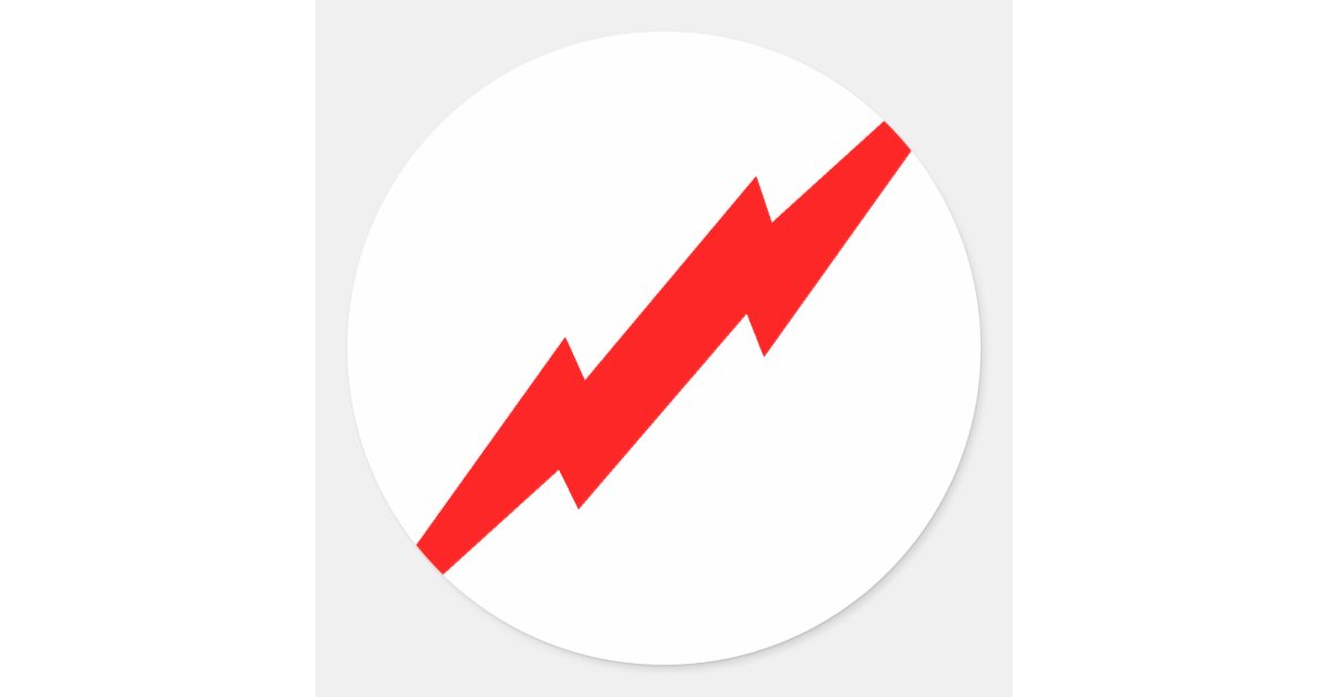 Red Lightning Classic Round Sticker | Zazzle.co.nz