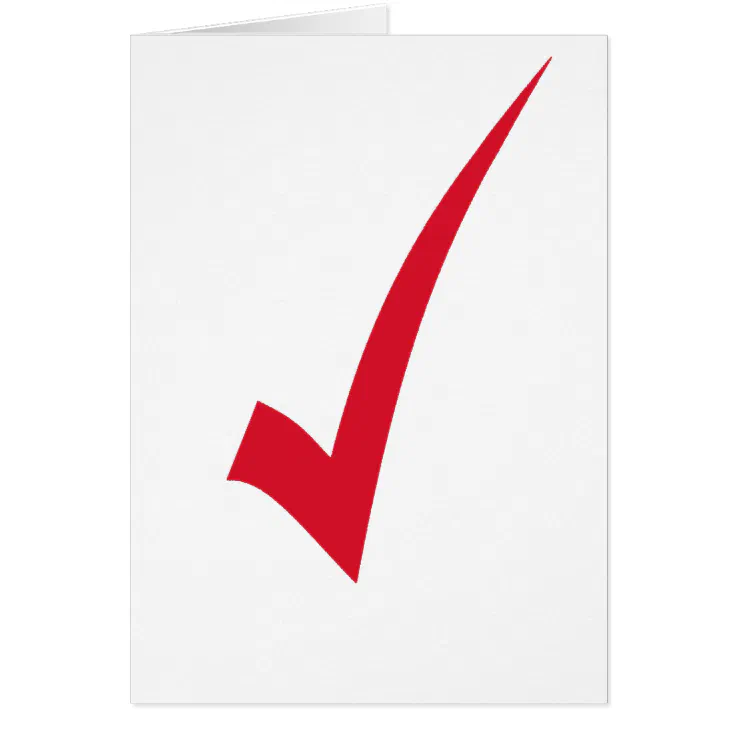 Red Tick Check Symbol Sign Mark Greeting Card | Zazzle.co.nz