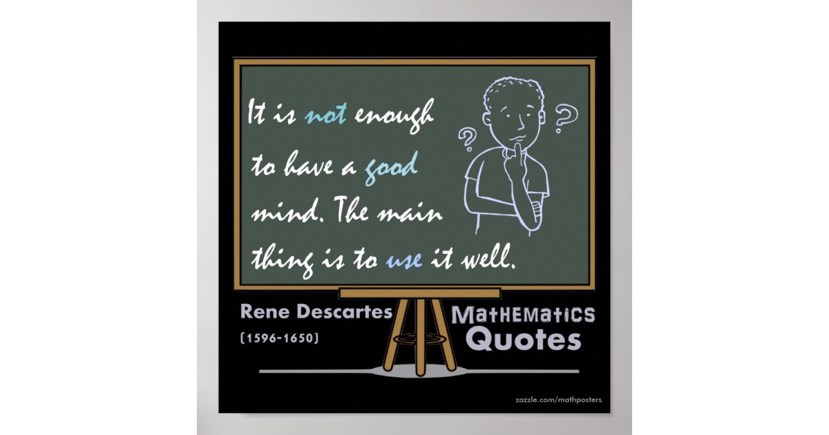 Rene Descartes Mathematics Posters Quotes | Zazzle.co.nz