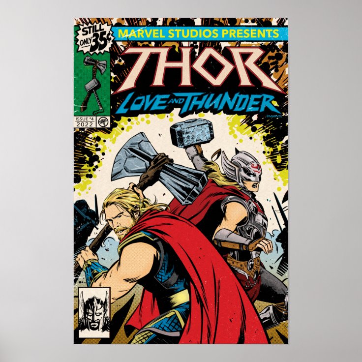 Retro Thor: Love and Thunder Comic Cover Homage Poster | Zazzle.co.nz