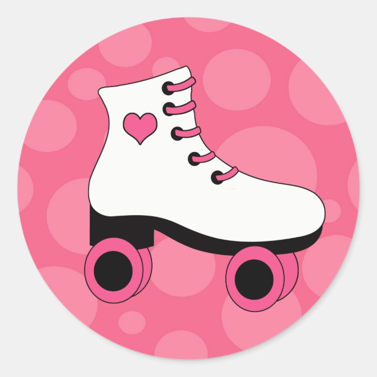 Roller Skating Heart Girls Stickers | Zazzle.co.nz