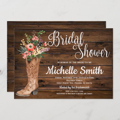 Western Bridal Shower Invitations | Zazzle.co.nz
