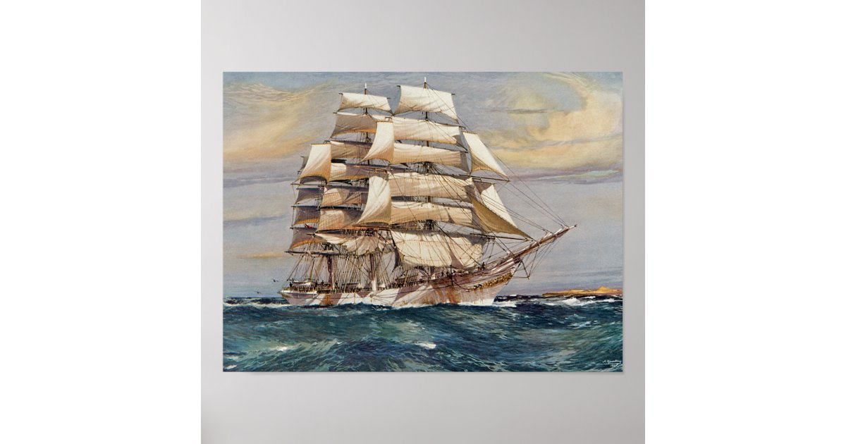 Sailing Ship Thomas Stephens Poster | Zazzle.co.nz
