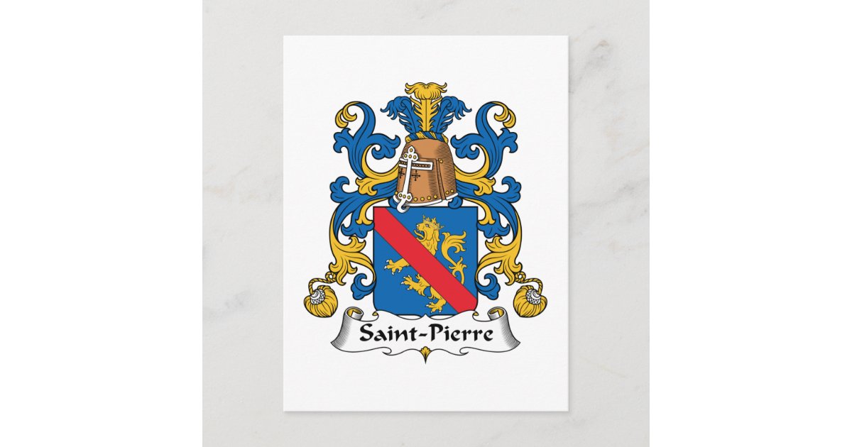Saint-Pierre Family Crest Postcard | Zazzle.co.nz