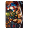 Santa and reindeer make gingerbread house magnet | Zazzle.co.nz