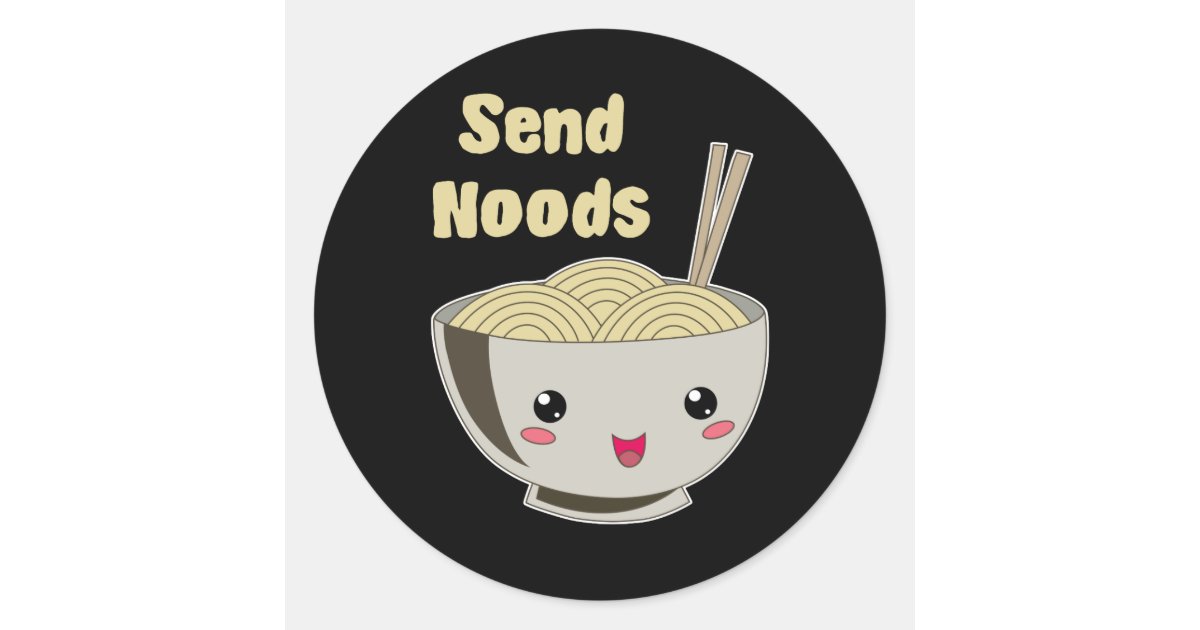 Send Noods Vintage Ramen Japanese Noodle Soup Classic Round Sticker ...