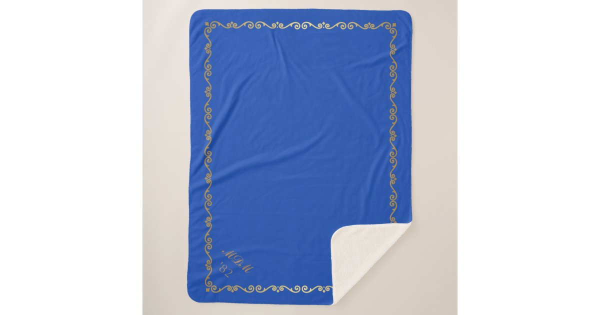 Sherpa Blanket-Princess Blue Custom Monograms Sherpa Blanket | Zazzle.co.nz