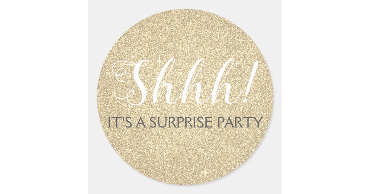 Shhh! Surprise Birthday Party Birthday Classic Round Sticker | Zazzle.co.nz