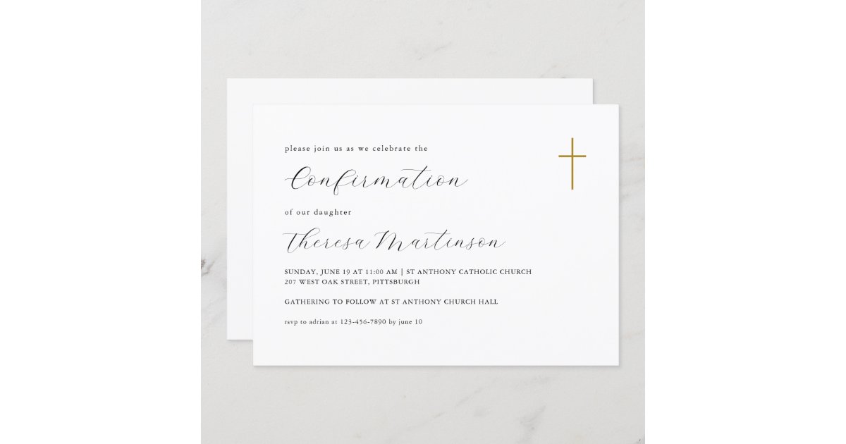 Simple and Elegant Calligraphy Confirmation Invitation | Zazzle.co.nz
