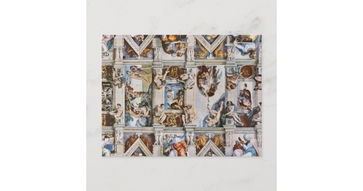 Sistine Chapel Ceiling Michelangelo Postcard | Zazzle.co.nz