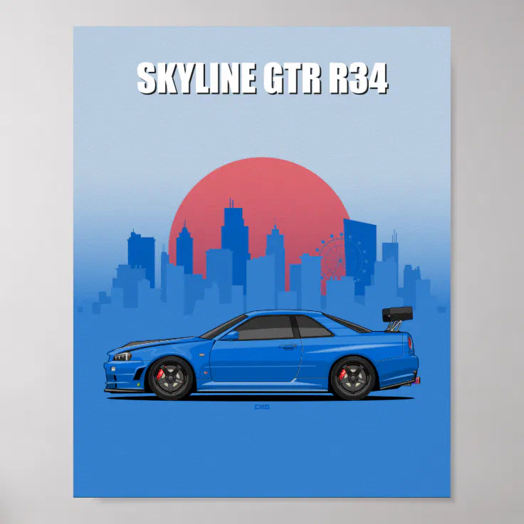 Skyline GTR R34 Poster | Zazzle.co.nz