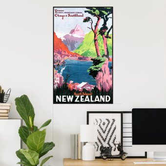 South Island New Zealand Poster | Zazzle.co.nz