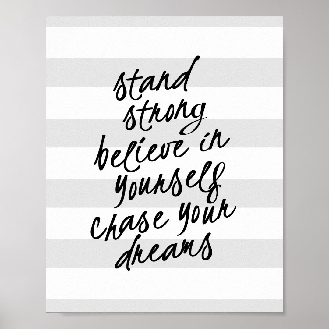Stand Strong, Be Yourself Motivational Quote Print | Zazzle.co.nz