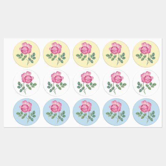 Sticky Waterproof Pink Rose Labels | Zazzle.co.nz