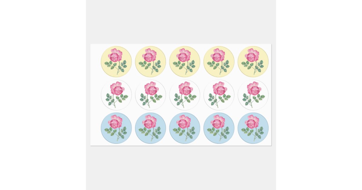 Sticky Waterproof Pink Rose Labels | Zazzle.co.nz
