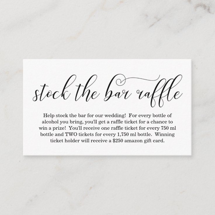 Stock the Bar Raffle Card Bridal Shower Invitation | Zazzle.co.nz
