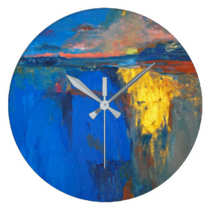 Abstract Painting Blue Wall Clocks | Zazzle.co.nz