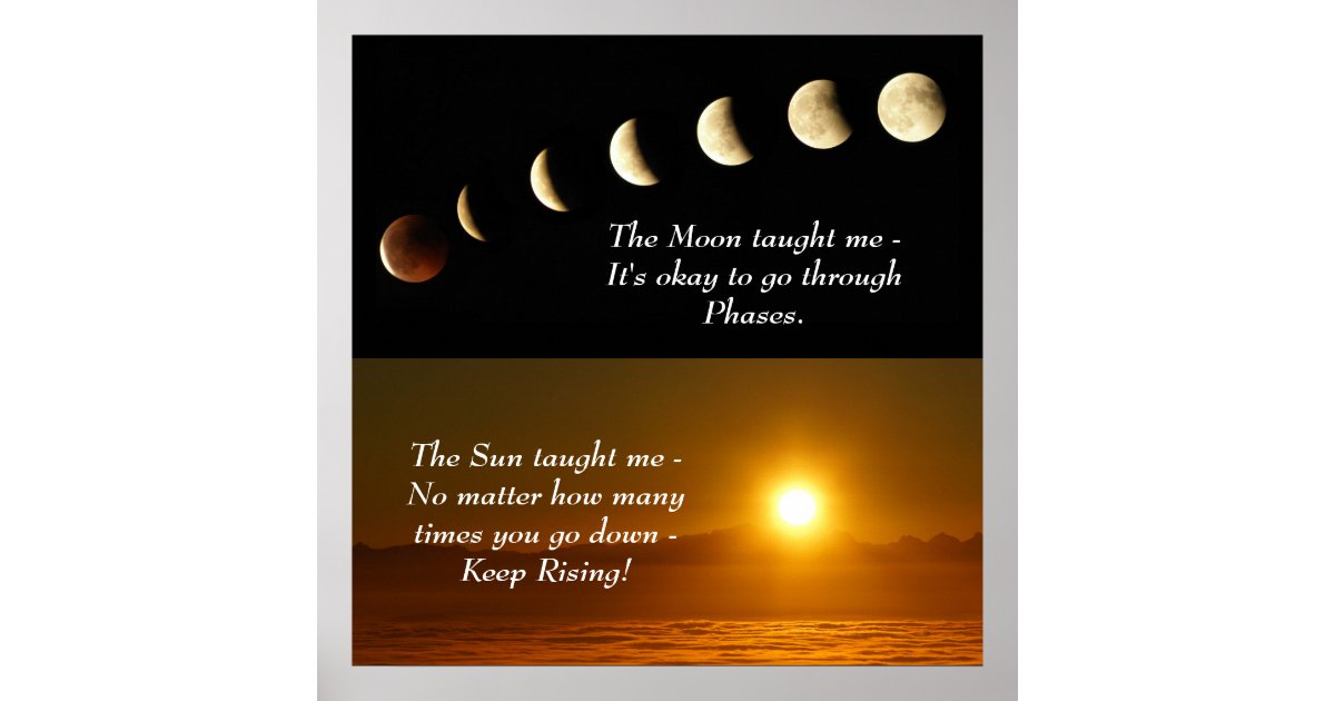 Sun Moon Spiritual Inspirational Quote Poster | Zazzle.co.nz