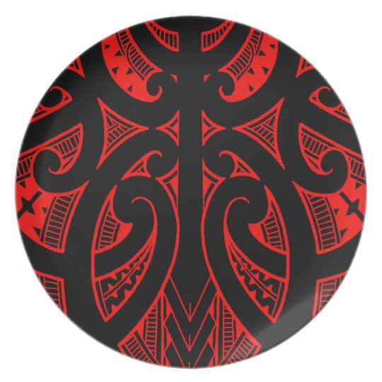 Ta Moko traditional Maori tattoo design koru shape Plate | Zazzle.co.nz