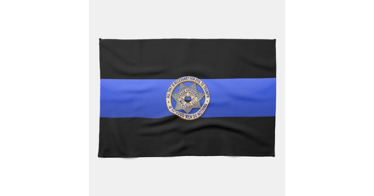 Thin Blue Line Flag & Badge Tea Towel | Zazzle.co.nz