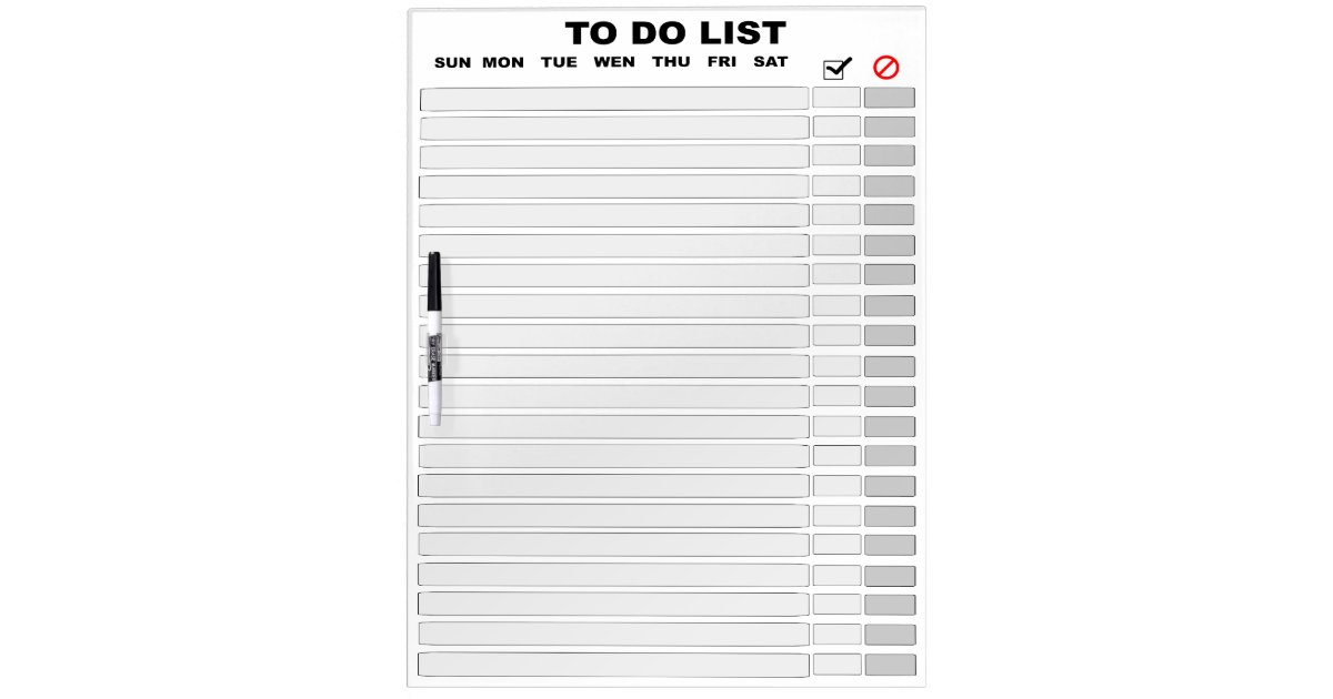 To Do List dry erase board | Zazzle.co.nz