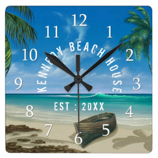 Rustic Beach Decor Wall Clocks | Zazzle.co.nz
