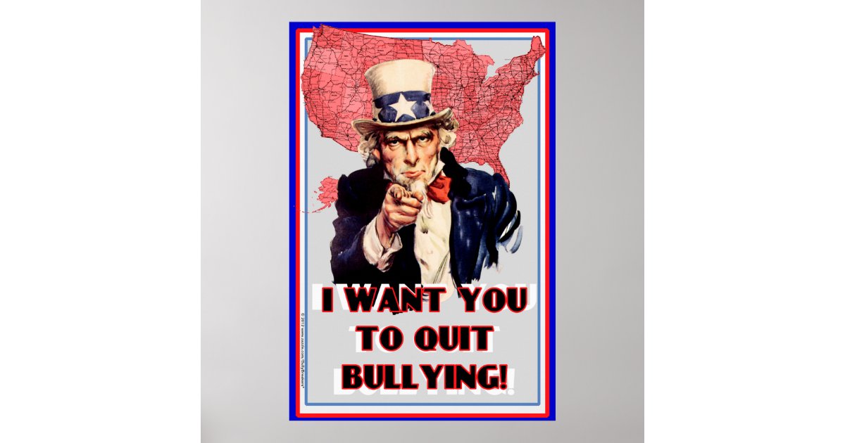 Uncle Sam Bullying Poster "I want You To Quit!" | Zazzle.co.nz