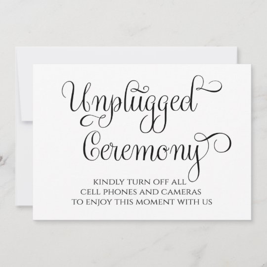 unplugged ceremony Wedding Sign Invitation | Zazzle.co.nz