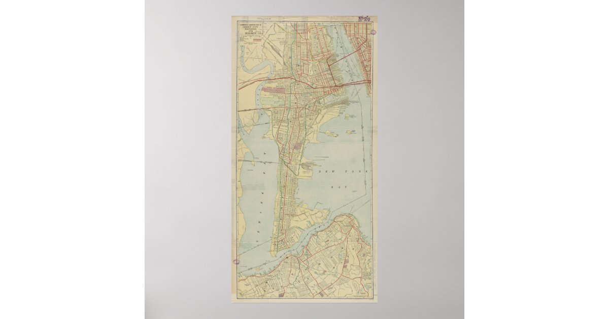 Vintage Map of Bayonne NJ (1912) Poster | Zazzle.co.nz