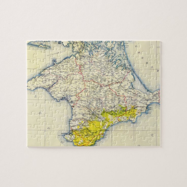 Vintage Map of Crimea (1922) Jigsaw Puzzle | Zazzle.co.nz