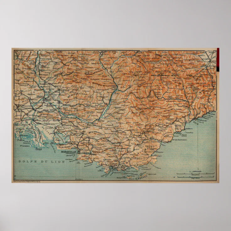 Vintage Map of Southern France (1914) Poster | Zazzle.co.nz