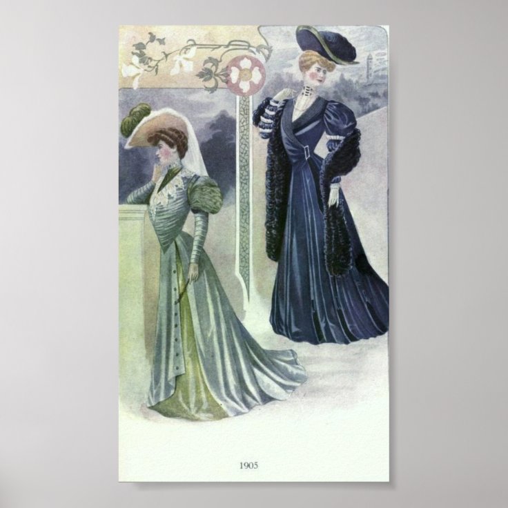 Vintage Women's Fashion 1900's Poster | Zazzle.co.nz