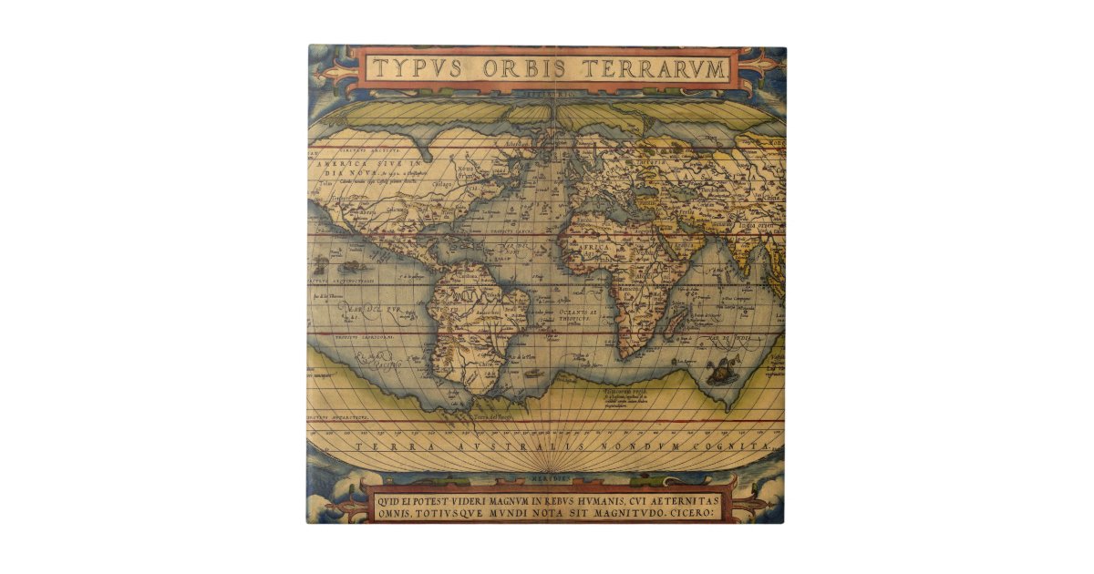 Vintage World Map Antique Travel Tile | Zazzle.co.nz