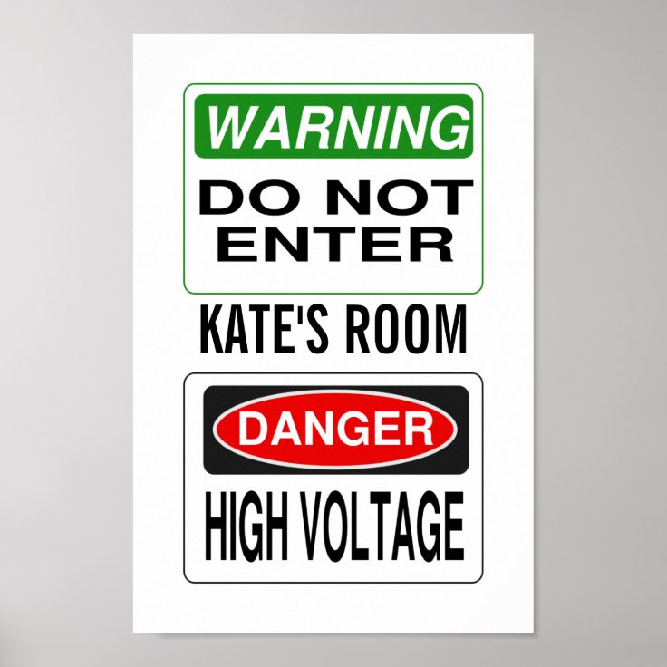 Warning poster - customise! | Zazzle.co.nz