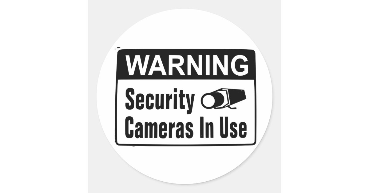 Warning Security Camera In Use Stickers | Zazzle.co.nz