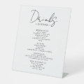 White Modern Script Wedding Drinks Menu Pedestal Sign | Zazzle.co.nz