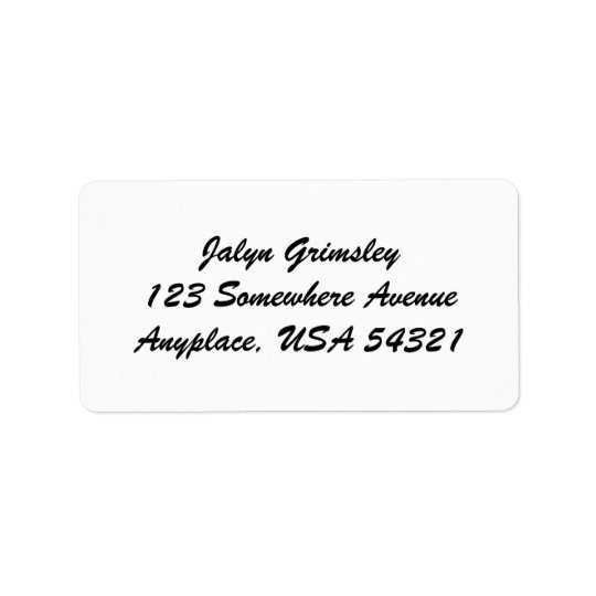 White Simple Plain Cursive Address Labels | Zazzle.co.nz