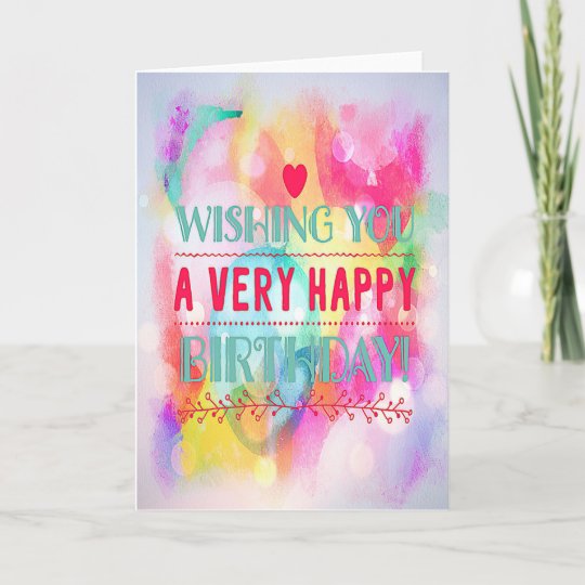 "Wishing You A Very Happy Birthday!" Card | Zazzle.co.nz