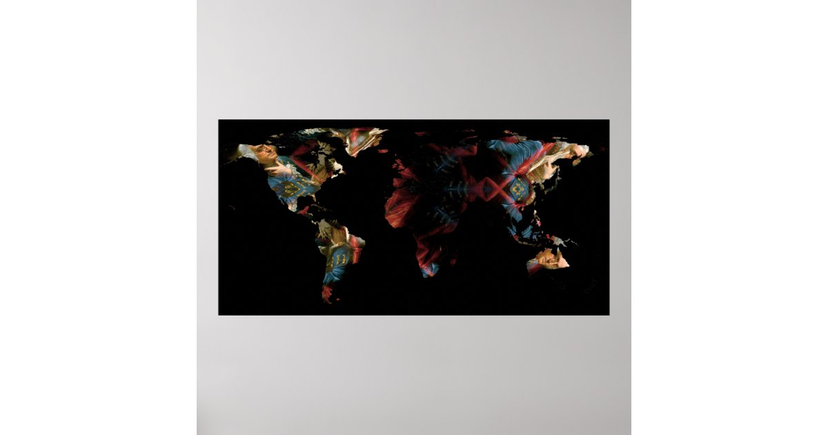 World Map Silhouette - Ben Franklin Mandala Poster | Zazzle.co.nz